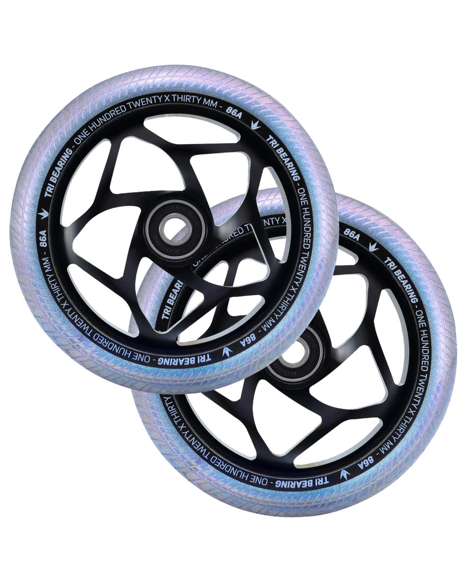 ENVY 120MM X 30MM TRI BEARING WHEEL PAIR - BLACK/GALAXY – US Pro Scooters
